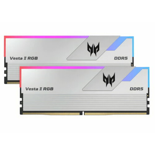 Оперативная память DDR5 Acer Predator Vesta II RGB 32Gb (2x16Gb) 6000Mhz CL32 (32-38-38-76) 1.35V Silver