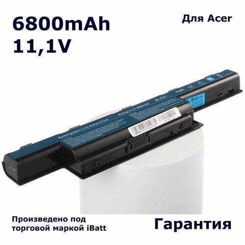 Аккумулятор iBatt 6800mAh, для Aspire E1-510-29202G32Mnkk E1-571G-33126G50Mnks E1-571G-53236G75Mn