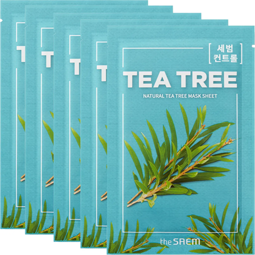 Маска для лица тканевая с экстрактом чайного дерева The Saem Natural Tea Tree Mask Sheet, 21 мл - 5 шт