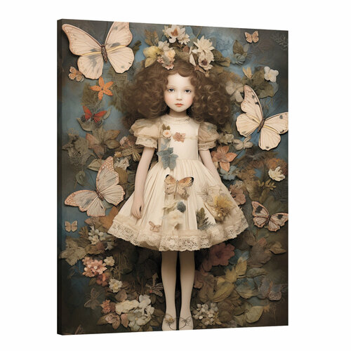 Интерьерная картина 50х70 "Кукла в саду"