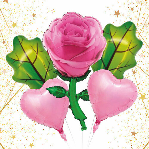 Набор шаров 5 шт «Сказочная роза»