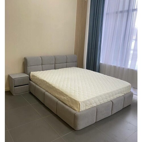 VIERO Кровать Марракеш мягкое изголовье с размером спального места 200*200 с ортопедическим основанием, без подъемного механизма