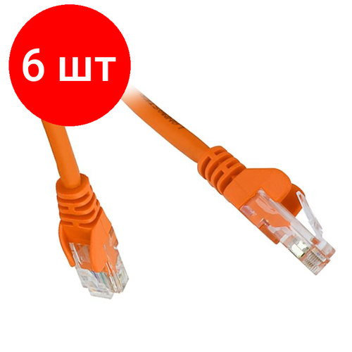 Комплект 6 штук, Патч-корд Lanmaster LSZH UTP Cat.6, 1.0 м, оранжевый (LAN-PC45/U6-1.0-OR)