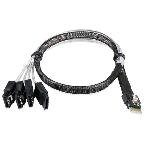 Supermicro Опция к серверу CBL-SAST-1275A-100 Интерфейсный кабель Slimline x8 STR to 4x SATA, P1 75cm, P2 75cm, P3 90cm for SYS-510P SYS-510T