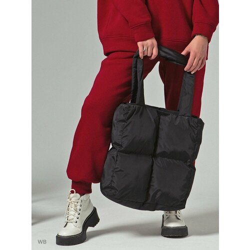 Сумка шоппер cattacode store CATTA27-2020-black, фактура стеганая, черный