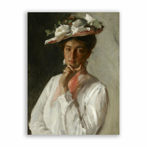 Картина на холсте, репродукция / Уильям Чейз - Woman in White / Размер 40 x 53 см