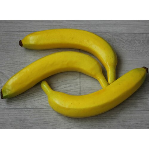 Искусственный декоративный фрукт Банан, 20*4см, 3шт / Муляж банана
