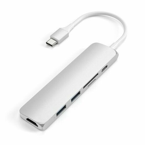 USB-C адаптер Satechi Type-C Slim Multiport Adapter. Цвет серебристый.