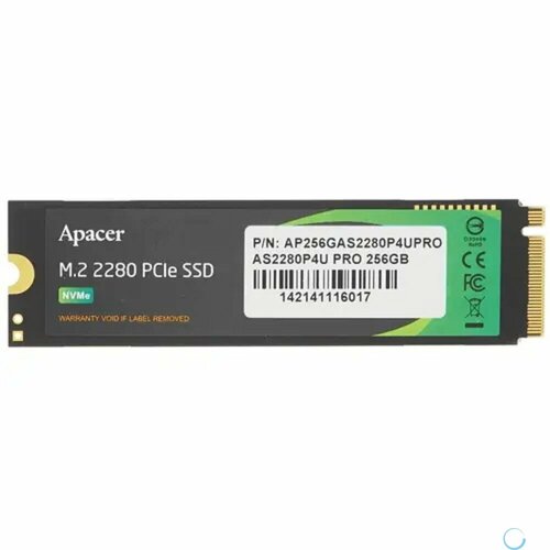 Твердотельный накопитель SSD Apacer AS2280P4U PRO 256GB M.2 2280 AP256GAS2280P4UPRO-1 Client PCIe Gen3x4 with NVMe, 3500