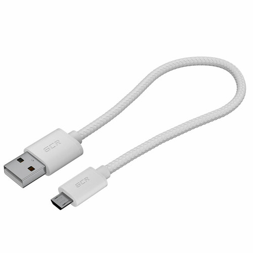 Кабель GreenConnect 0.5m MicroUSB, белый нейлон (GCR-54081)