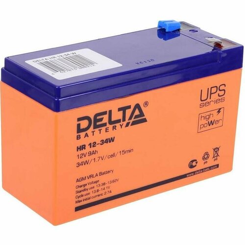 Аккумулятор клеммы 9000 мАч Delta HR 12-34 1 штука в упаковке AGM