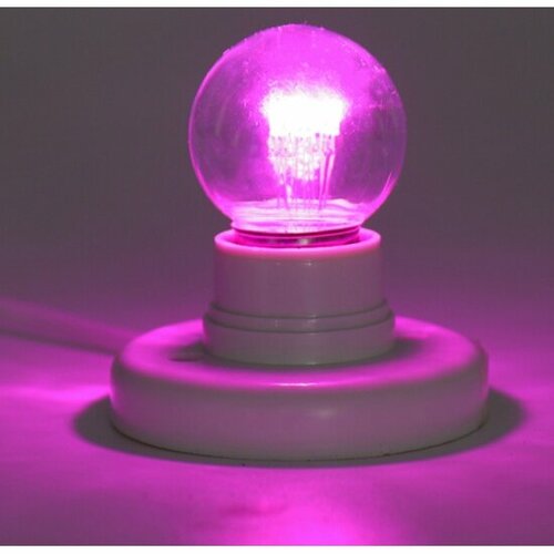 Лампа-шар светодиодная Neon-night с цоколем E27, диаметр 45 мм, 6 LED, 1 Вт, розовая, 405-127