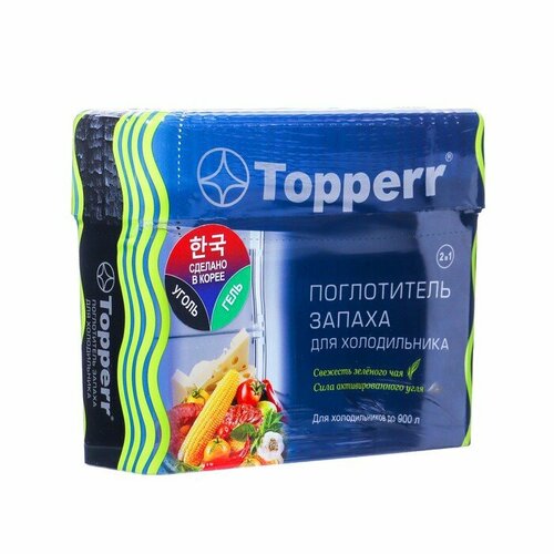 Поглотитель запаха Topperr для холодильника "Зеленый чай/уголь" (комплект из 3 шт)