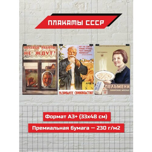 Набор плакатов СССР #9, 48см x 33см (А3+)