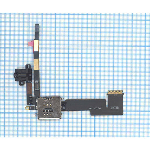 Шлейф аудио разъема с коннектором Sim карты для планшета Apple iPad 2