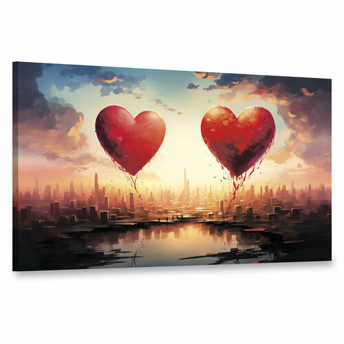 Интерьерная картина 100х60 "Раскол сердец"