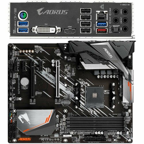 Материнская плата Gigabyte A520 AORUS Elite Socket-AM4 AMD A520 4xDDR4, 4xSATA3, RAID, 1xM.2, 2xPCI-E 16x, 4xUSB 3.2, DVI-D, HDMI, GLAN ATX Ret