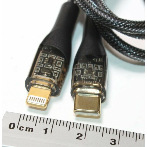 Дата-кабель TYPE-C-Lightning/iPhone PERFEO PREMIUM, PD30W нейлон, черный 1,0 м
