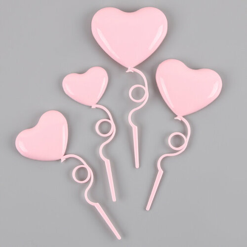Набор для украшения "Сердца", цвет розовый, "Страна Карнавалия", материал пластик