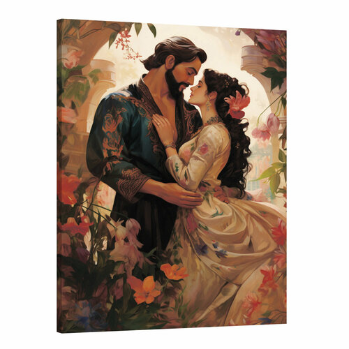 Интерьерная картина 50х70 "Романтика дворцовых страстей: король и королева"