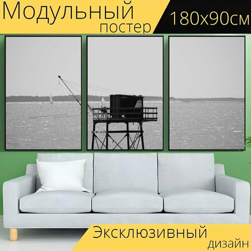 Модульный постер "Приморская шаранта, море, океан" 180 x 90 см. для интерьера