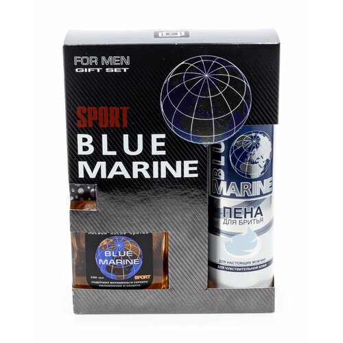 Косметический набор FESTIVA / Фестива Blue marine sport подарочный: пена для бритья 200мл и лосьон после бритья 100мл / уход за кожей для мужчин