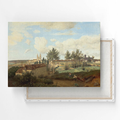 Картина на холсте, репродукция / Soissons seen from Mr. Henry"s / Камиль Коро / Размер 40 x 53 см