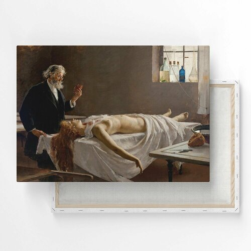 Картина на холсте, репродукция / Энрике Симоне - La autopsia, 1890 / Размер 40 x 53 см