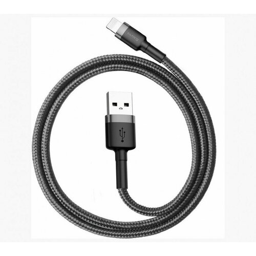 Кабель Baseus Cafule Cable USB - Lightning 2.4 A 0.5 м, цвет Черный/Серый (CALKLF-AG1)