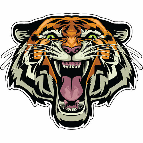 Наклейка Тигр 15x12 см