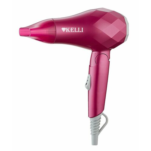 Фен для волос складной дорожный для сушки и укладки розовый 1800 Вт Kelli