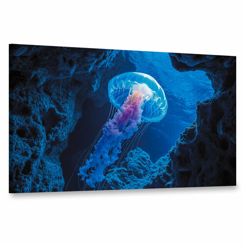 Интерьерная картина 100х60 "Медуза в бездонной глубине"