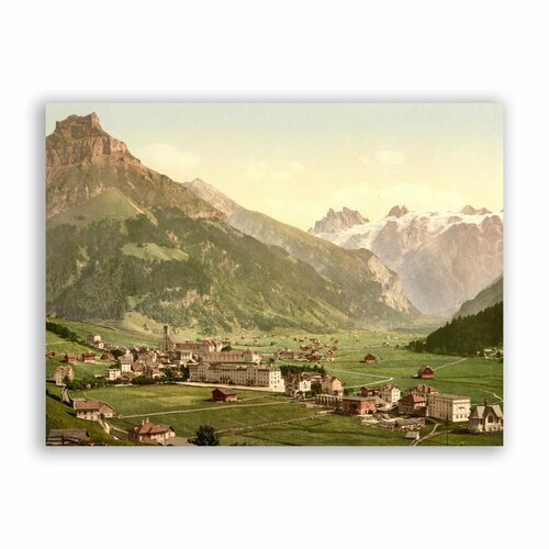 Постер, плакат на бумаге / Engelberg Valley, general view, Switzerland / Размер 80 x 106 см