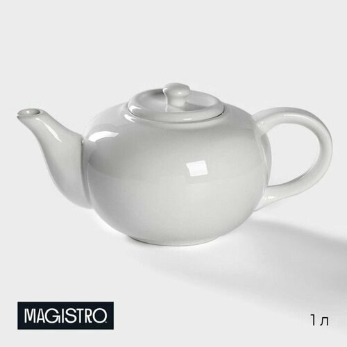 Чайник фарфоровый заварочный Magistro Бланш , 1 л, цвет белый