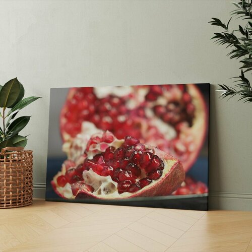 Картина на холсте (Красный гранат, фрукты) 30 40 см/для интерьера/в комнату/на стену/в подарок