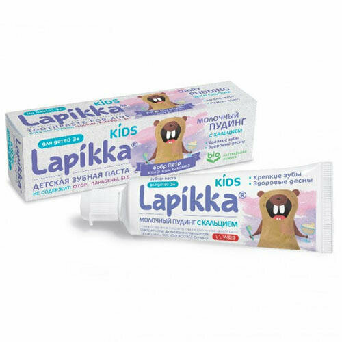 Рокс Зубная паста Lapikka Kids Молочный пудинг с кальцием, 45 гр