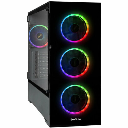 Корпус Miditower ExeGate i3 MAX-PPX700 (eATX, БП 700PPX 14см, 2*USB+1*USB3.0, HD аудио, черный, 4 вент. 12см с RGB подсветкой, контроллер + ПДУ, ARGB