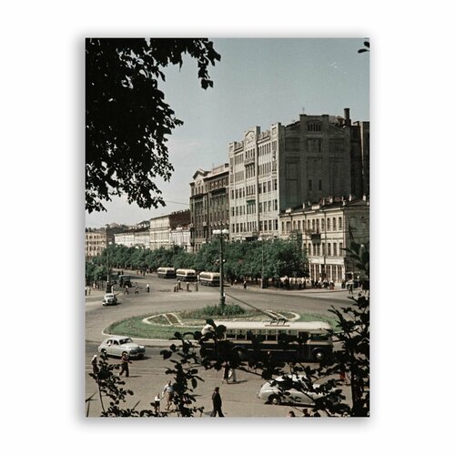 Советский постер, плакат на бумаге / Советские города / Размер 30 x 40 см