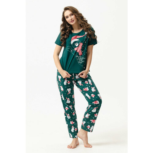 Пижама  Оптима Трикотаж, размер 56, зеленый