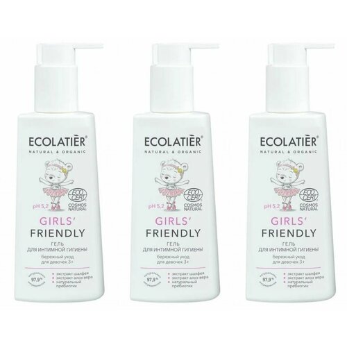 Ecolatier Гель для интимной гигиены Girls' Friendly, baby 3+, 150мл, 3 уп.