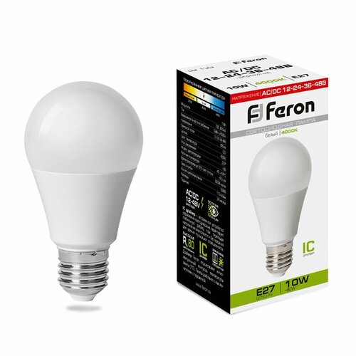 Лампа светодиодная низковольтная Feron LB-192 Шар E27 10W 4000K fr_38265