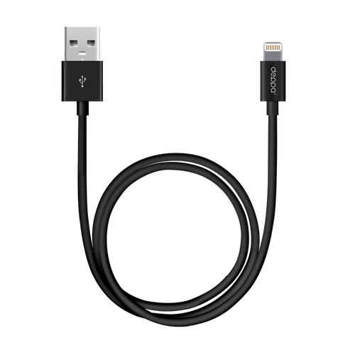 Дата-кабель USB - Lightning, MFI, 1.2м, черный, Deppa (крафт), Deppa 72127-OZ