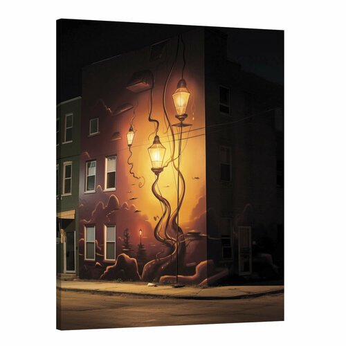 Интерьерная картина 50х70 "Граффити: игра света и тени"