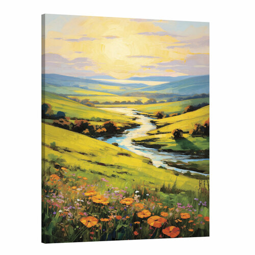 Интерьерная картина 50х70 "Весенний орнамент"