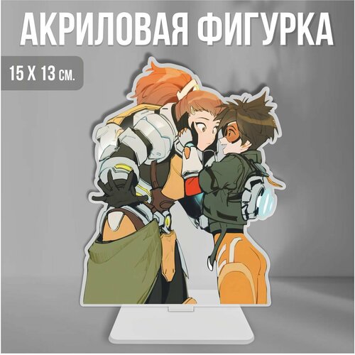 Акриловая фигурка декоративная / статуэтки для интерьера Наблюдатель Overwatch Бригитта и Трейсер