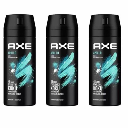 Комплект 3 шт. Axe Apollo дезодорант-спрей, мужской, 3 шт. по 150 мл.