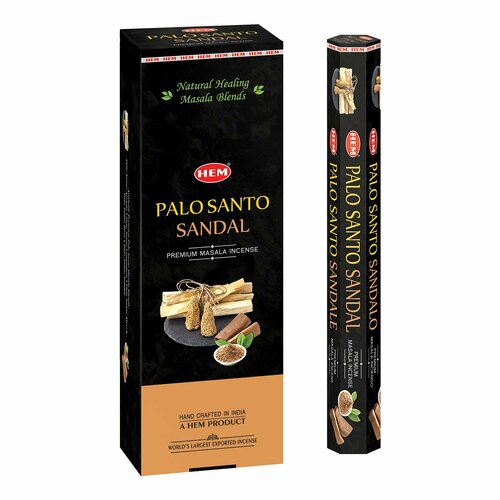 Hem Premium Masala Incense PALO SANTO SANDAL (Премиум масала благовония пало санто И сандал, Хем), уп. 15 палочек.