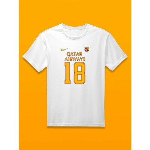 Футболка Барселона номер 18, размер XL, белый