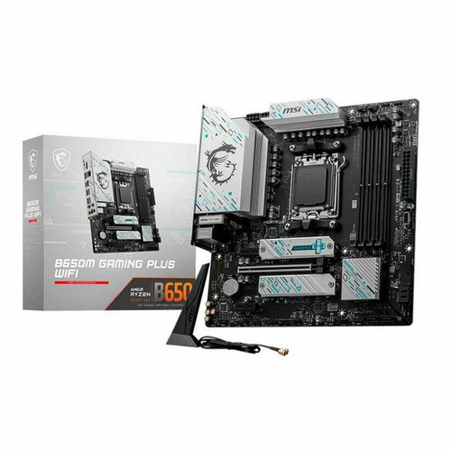 Материнская плата MSI B650M GAMING PLUS WIFI SocketAM5 AMD B650 4xDDR5 mATX AC`97 8ch(7.1) 2.5Gg RAID+VGA+HDMI+DP