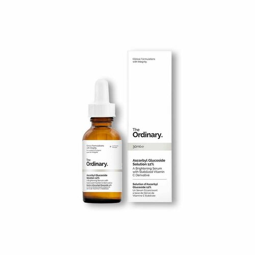 Сыворотка для сияния кожи с 12% витамином С The Ordinary Ascorbyl Glucoside Solution 12%, 30 мл, Осветляющая сыворотка с витамином С.